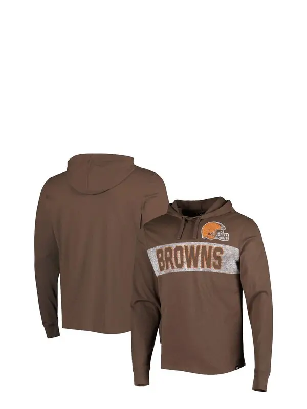 '47 47 Cleveland Browns Field Franklin Hooded Long Sleeve T-shirt - Brown