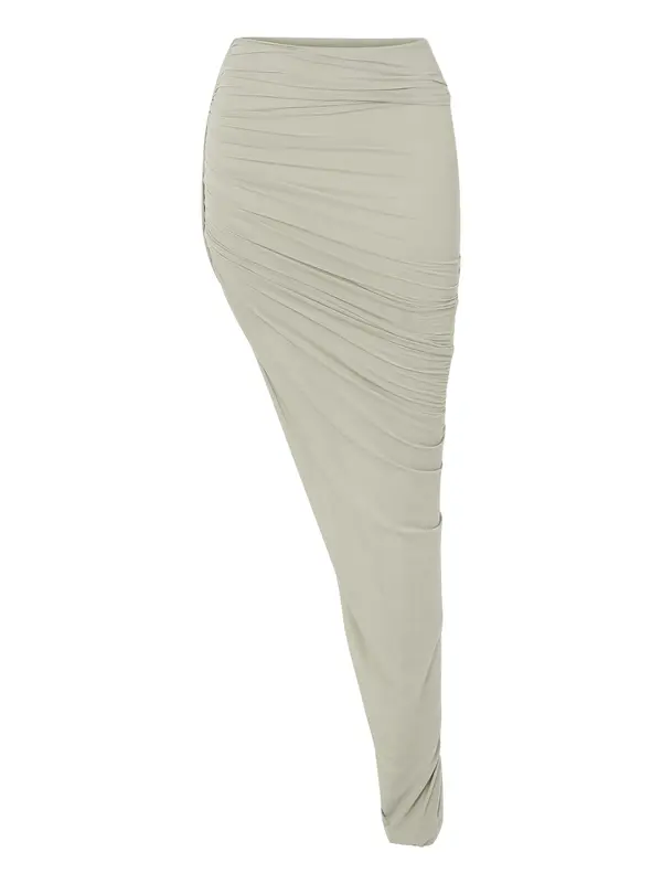 Rick Owens Asymmetric Ruched Skirt - Off-white