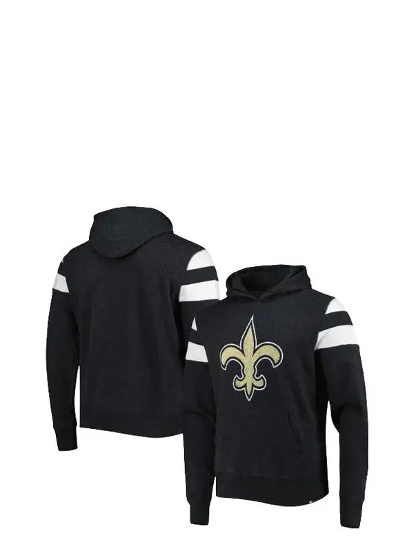 '47 47 Heathered New Orleans Saints Premier Nico Pullover Hoodie - Black