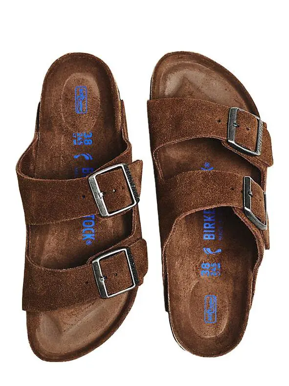 BIRKENSTOCK Arizona Suede Soft Footbed Sandals - Carafe