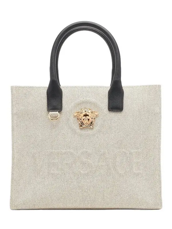 Versace Canvas & Leather Tote Bag - Bianco