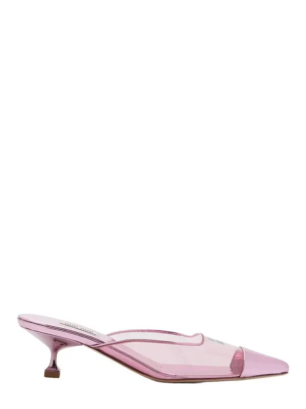 Miu Miu Metallic Sabot Mules - Pink