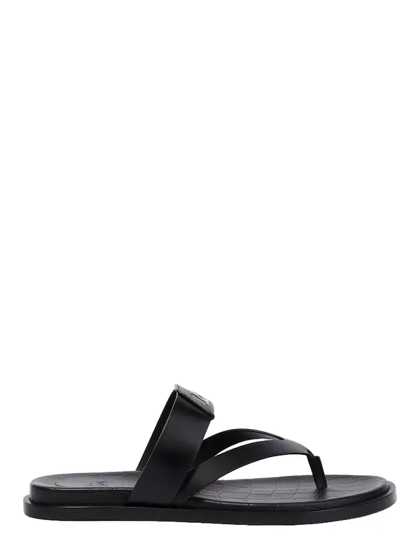 CHRISTIAN LOUBOUTIN Logo Leather Sandals - Black