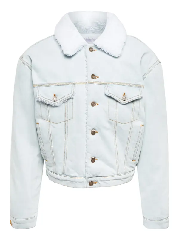 ERL Faux Shearling-trimmed Denim Jacket - Blue