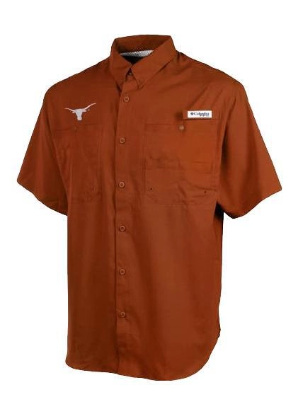 Columbia Texas Orange Texas Longhorns Team Pfg Tamiami Shirt - Burnt Orange