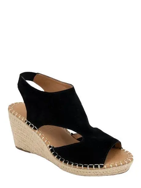 Gentle Souls By Kenneth Cole Cody Espadrille Wedge Sandal - Black