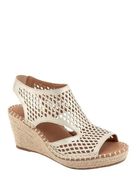 Gentle Souls By Kenneth Cole Cody Espadrille Wedge Sandal - Ice Leather