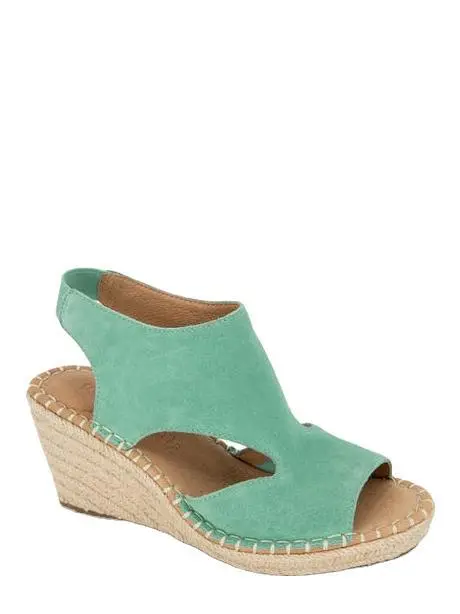 Gentle Souls By Kenneth Cole Cody Espadrille Wedge Sandal - Mint Suede