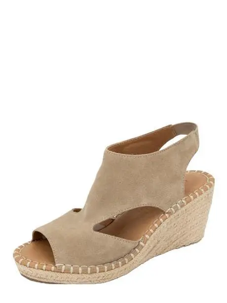 Gentle Souls By Kenneth Cole Cody Espadrille Wedge Sandal - Mushroom Suede