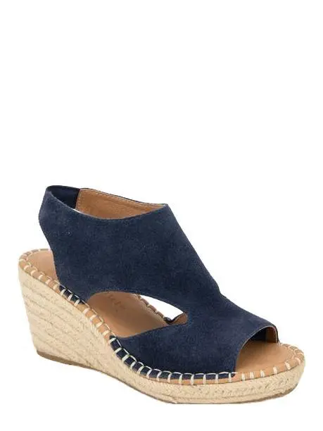 Gentle Souls By Kenneth Cole Cody Espadrille Wedge Sandal - Navy Suede