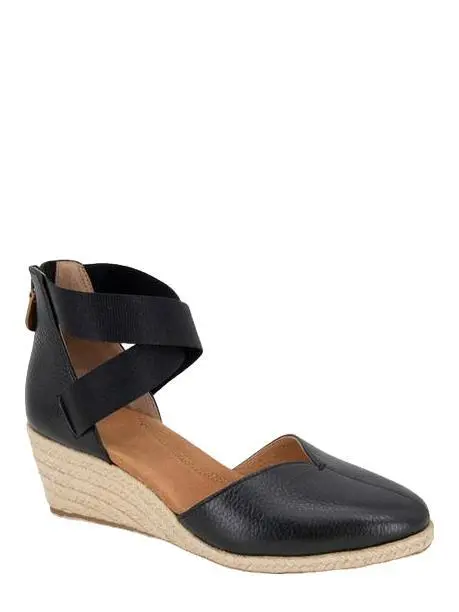 Gentle Souls By Kenneth Cole Orya Espadrille Wedge Sandal - Black