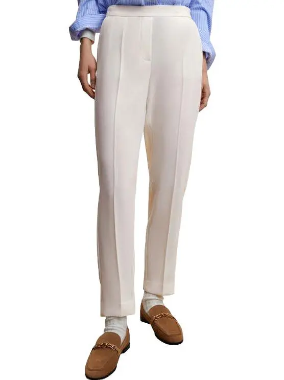 Mango Flowy Straight-leg Suit Trousers - Ecru