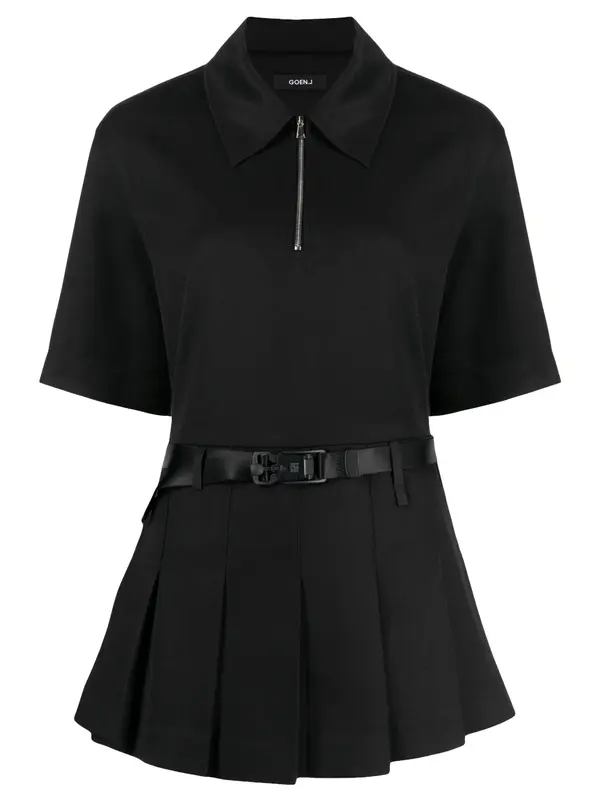 Goen.j Double-layer Shirt Dress - Black