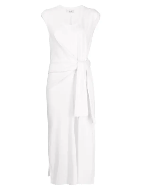 Goen.j Twist-detail Midi Dress - White