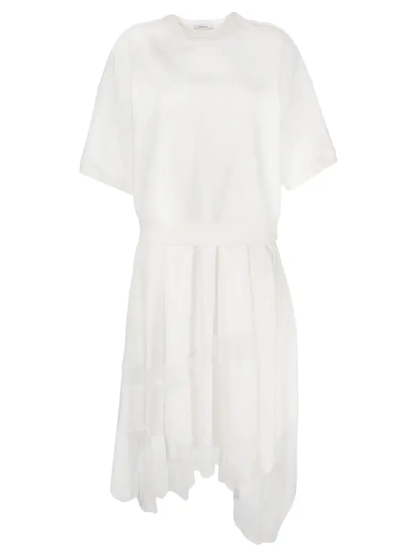 Goen.j Layered Lace-trimmed Midi Dress - White