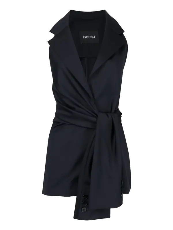 Goen.j Knotted Sleeveless Blazer - Blue