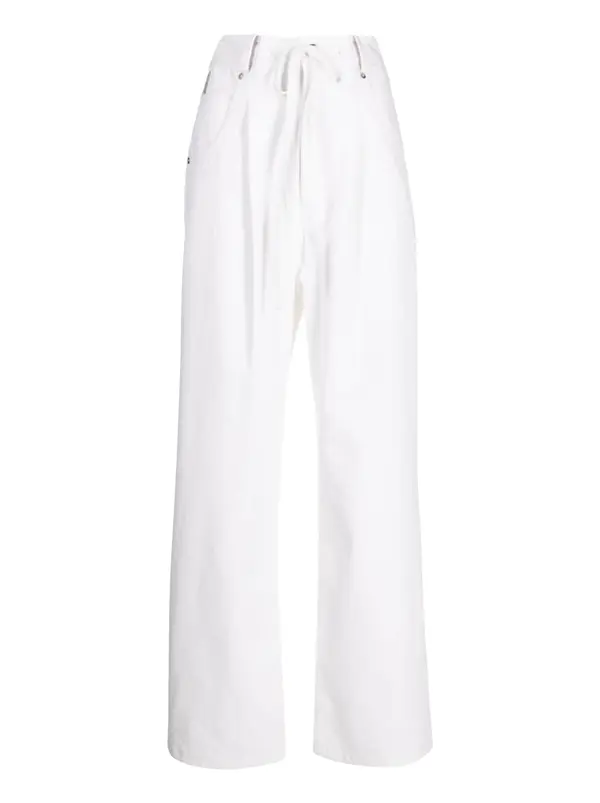 Goen.j Contrasting-panel Wide-leg Trousers - White
