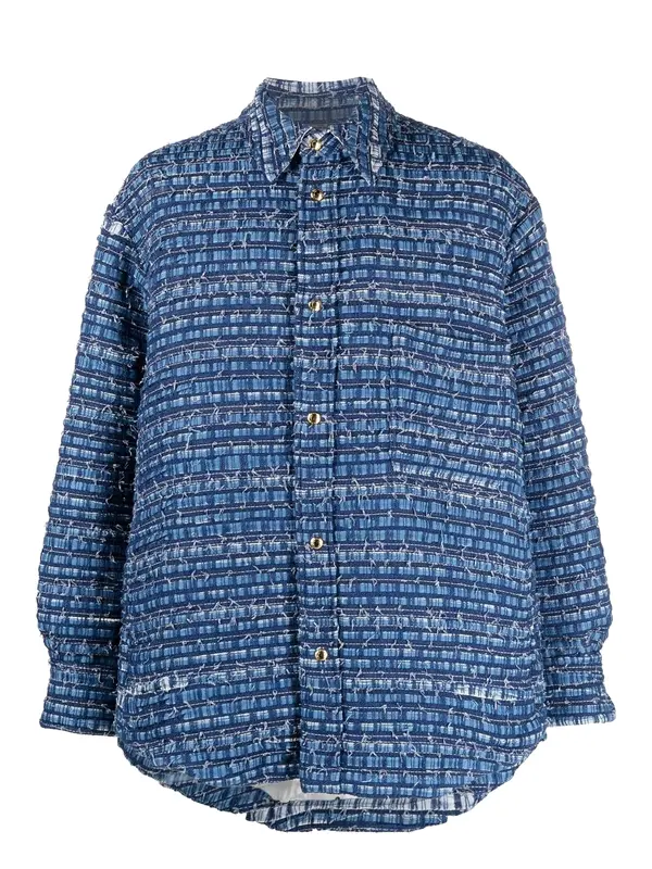 Thom Browne Denim-tweed Shirt Jacket - Blue
