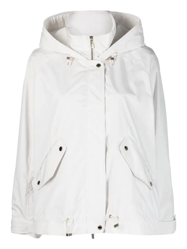 MOORER Hooded Zip-up Coat - White
