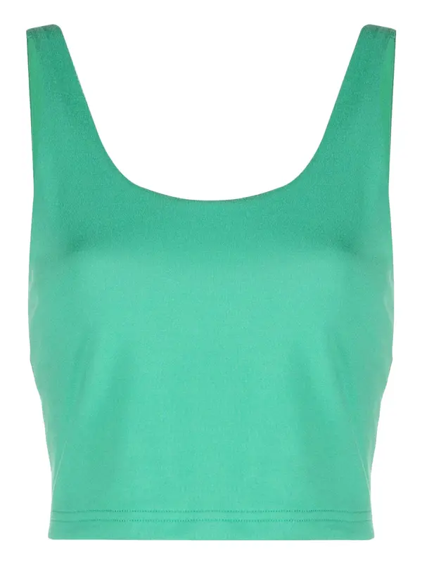 Rlx Ralph Lauren Scoop-neck Cropped Tank Top - Green