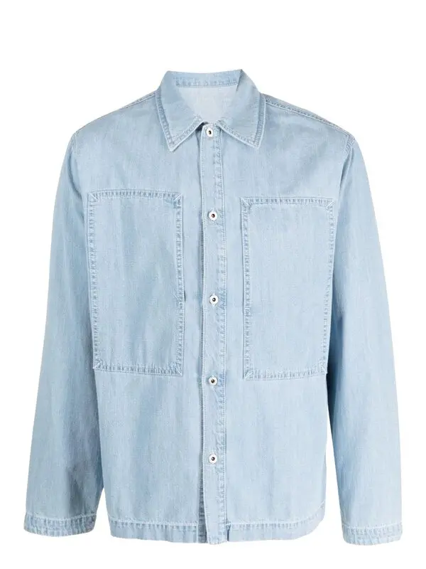 Kenzo Patch-design Denim Shirt - Blue