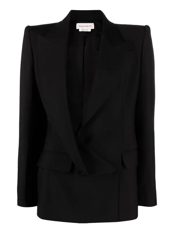 Alexander McQueen Asymmetric Double-breasted Blazer - Black