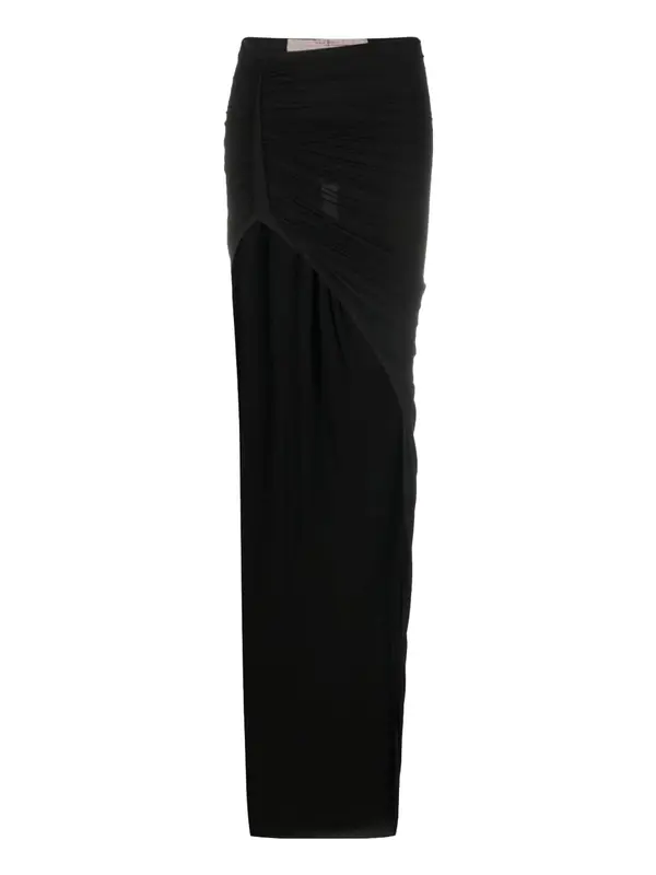 Rick Owens Asymmetric Maxi Skirt - Black