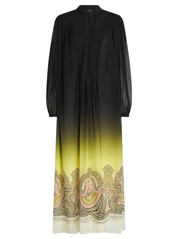 Etro Paisley-print Silk Dress - Black