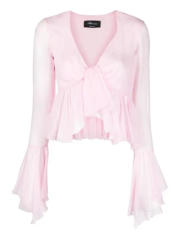 Blumarine Long-sleeve Silk Blouse - Pink