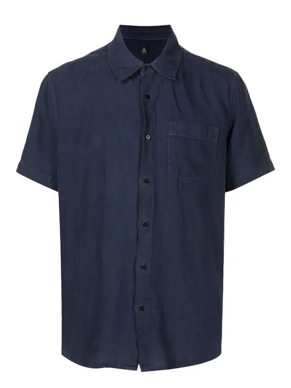 OSKLEN Short-sleeve Linen Shirt - Blue