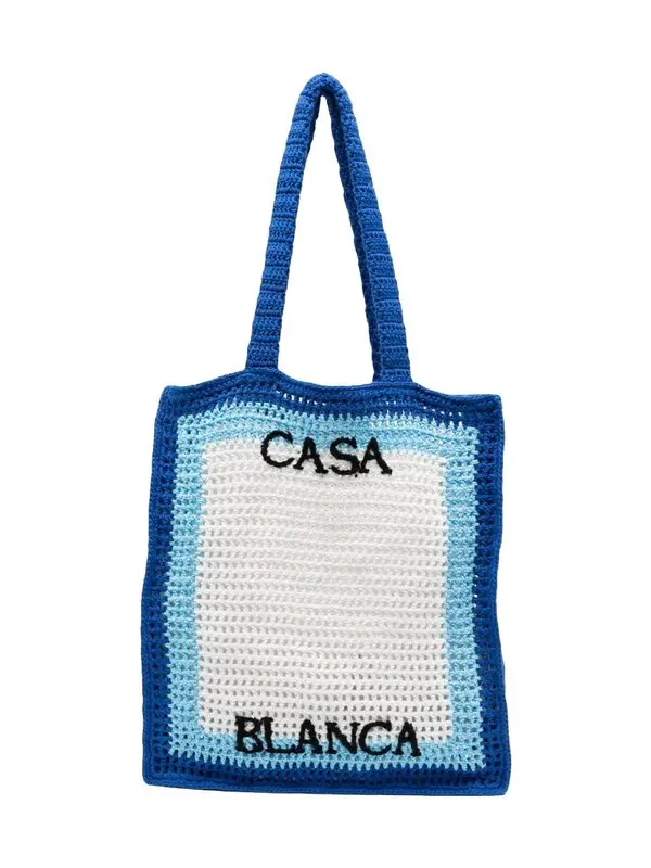 Casablanca Atlantis Crochet-knit Tote Bag - Blue