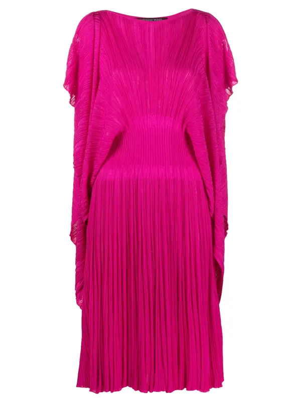 ANTONINO VALENTI Pleated Slit-sleeve Dress - Pink
