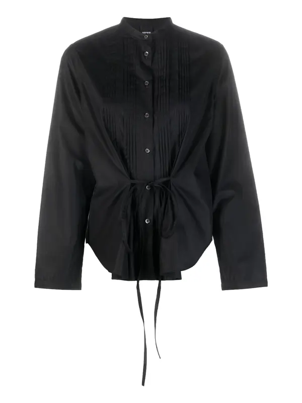 Aspesi Peplum Button-down Shirt - Black