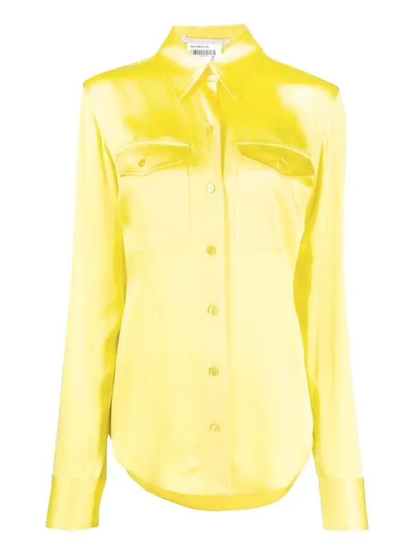 Stella McCartney Button-up Satin Shirt - Yellow