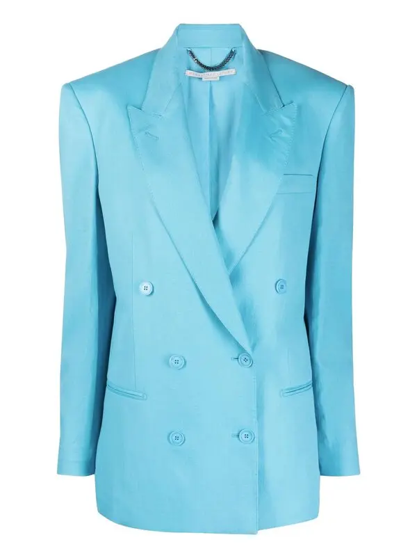 Stella McCartney Double-breasted Peak Lapel Blazer - Blue