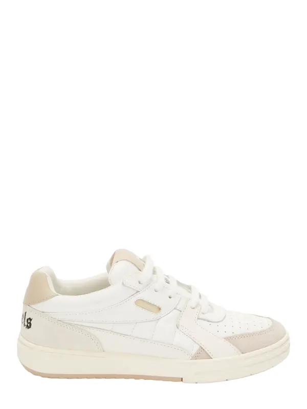 Palm Angels University Leather Sneakers - White