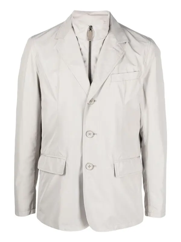 Herno Buttoned-up Single-breasted Blazer - Neutrals
