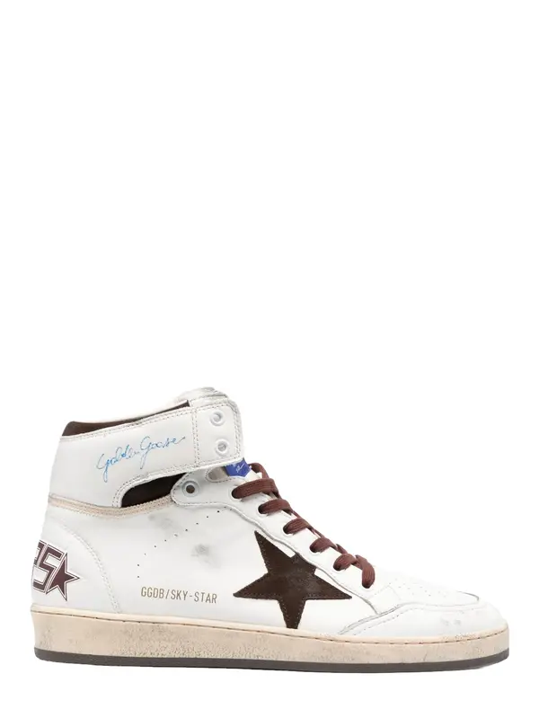 GOLDEN GOOSE Sky-star High-top Sneakers - White