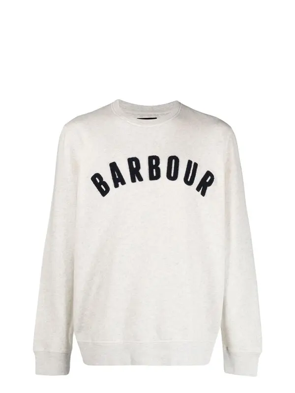 Barbour Flocked-logo Long-sleeve T-shirt - Neutrals