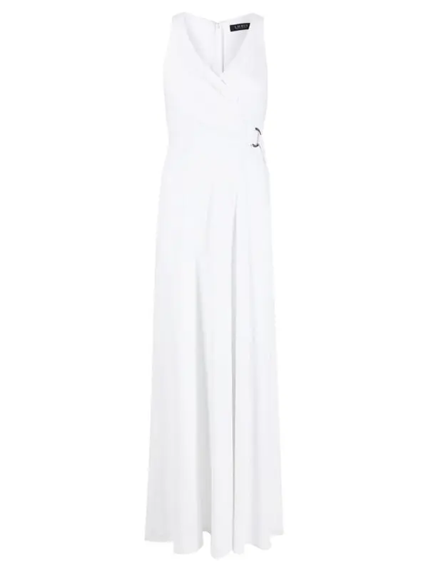 Ralph Lauren Sleeveless Wrap-detail Long Dress - White