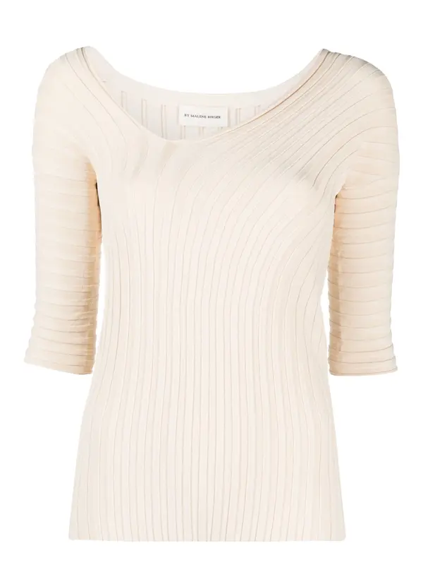 BY MALENE BIRGER Ribbed Knit Top - Neutrals