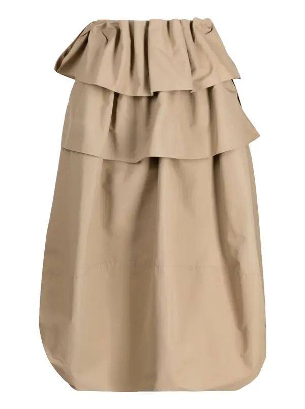 Goen.j Ruffled Midi Skirt - Brown
