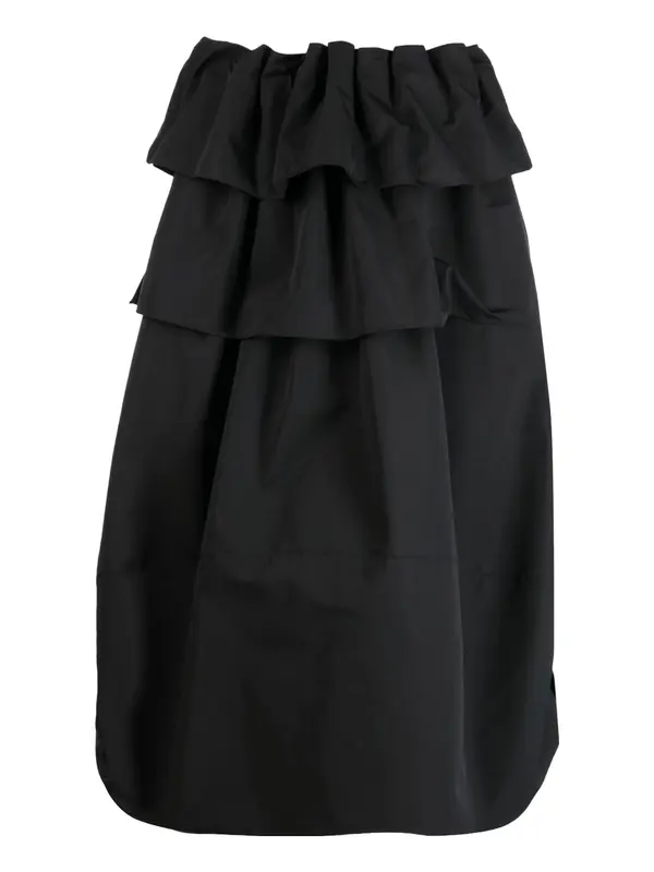 Goen.j Ruffled Midi Skirt - Black
