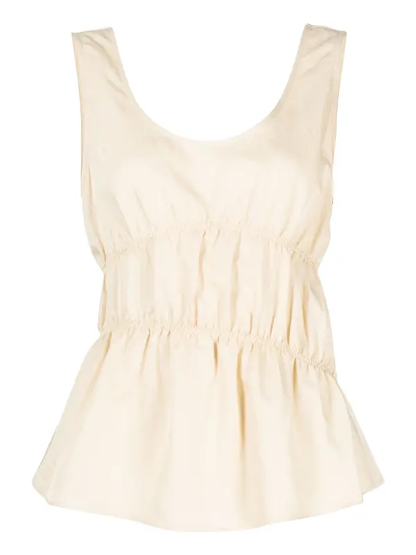 Goen.j Ruched Sleeveless Top - Yellow