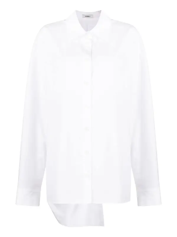 Goen.j Twist-detailing Cotton Shirt - White