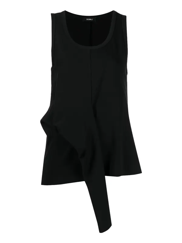 Goen.j Asymmetric Sleeveless Top - Black