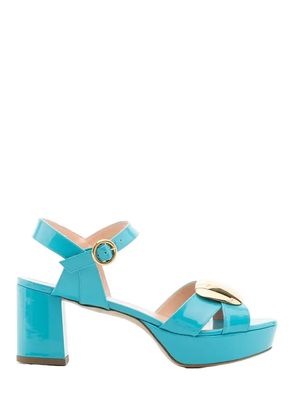Rupert Sanderson Rounded-plaque Platform Sandals - Blue