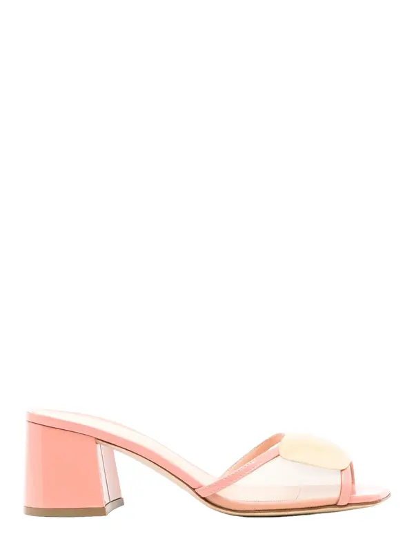 Rupert Sanderson Rounded-plaque Mid-heel Sandals - Pink