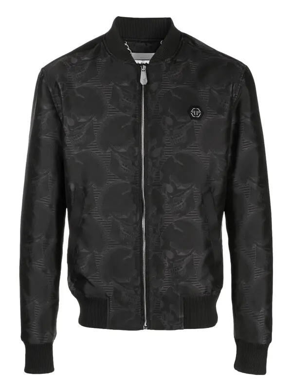 Philipp Plein Graphic-print Acetate Bomber Jacket - Black