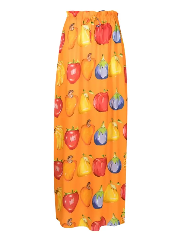 AMIR SLAMA Graphic-print Maxi Skirt - Orange